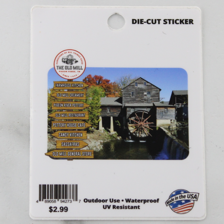 The Old Mill Sign Sticker